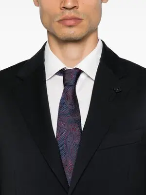 LARDINI Brooch-detail Suit - Blue