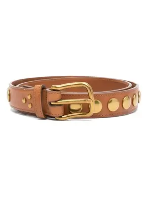 Jérôme Dreyfuss Studded Leather Belt - Brown
