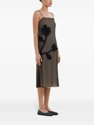 Marni Floral-appliqué Crepon Dress