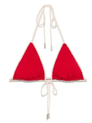 La Perla Monogram Triangle Bikini Top - Red