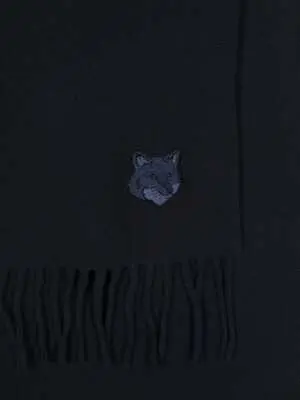 Maison Kitsuné Fox-patch Scarf - Blue
