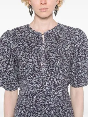 ROTATE BY BIRGER CHRISTENSEN Sequinned Printed Maxi Dress