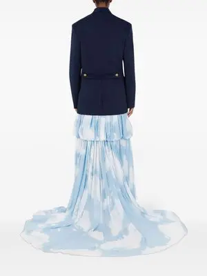 Moschino Peak-lapel Cotton-blend Coat - Blue