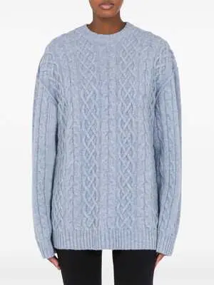 Moschino Cable Knit Virgin Wool Jumper - Blue