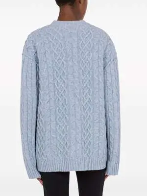 Moschino Cable Knit Virgin Wool Jumper - Blue