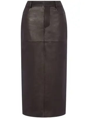 Moschino Pencil Leather Midi Skirt