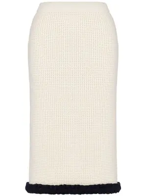 Moschino Waffle Knit Virgin Wool Skirt