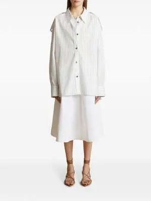 Khaite The Tamal Striped Shirt - White