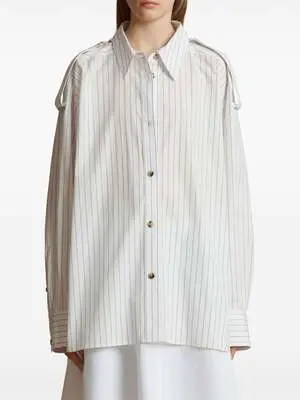 Khaite The Tamal Striped Shirt - White