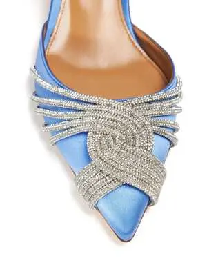 AQUAZZURA 50mm Gatsby Slingback Pumps - Blue