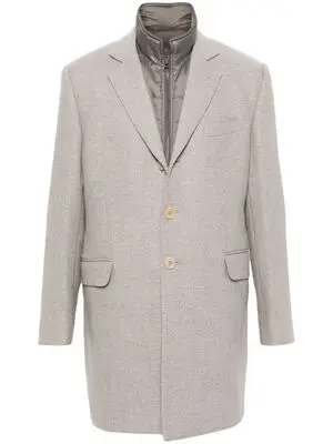 FAY Layered Herringbone Pattern Coat