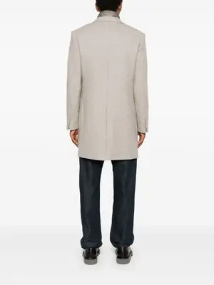 FAY Layered Herringbone Pattern Coat