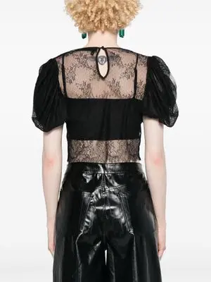 ROTATE BY BIRGER CHRISTENSEN Puff-sleeves Lace Blouse
