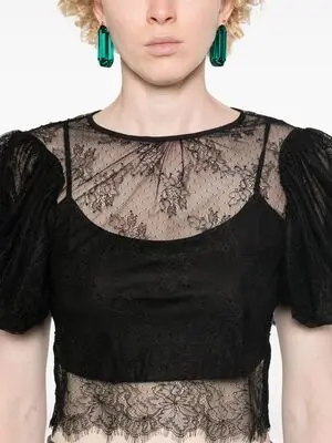 ROTATE BY BIRGER CHRISTENSEN Puff-sleeves Lace Blouse