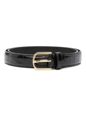 TOTÊME Croco Leather Belt - Black