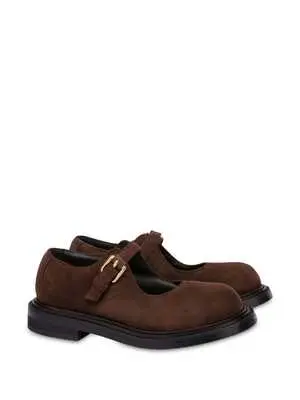 Moschino Olivia Buckled Suede Loafers