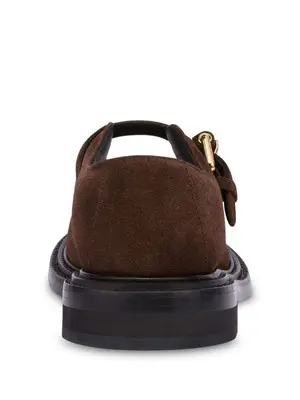 Moschino Olivia Buckled Suede Loafers