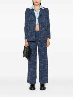 Maje Wide-leg Tweed Trousers