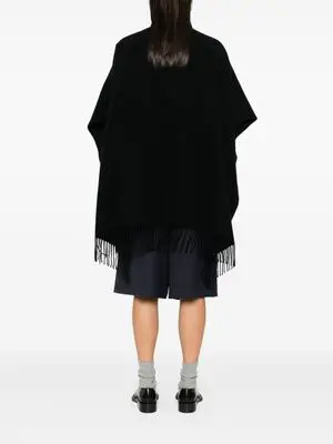 Herno Cape With Fringe Detailing - Black