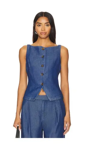 LOVERS AND FRIENDS Agathe Vest Top - Blue Denim