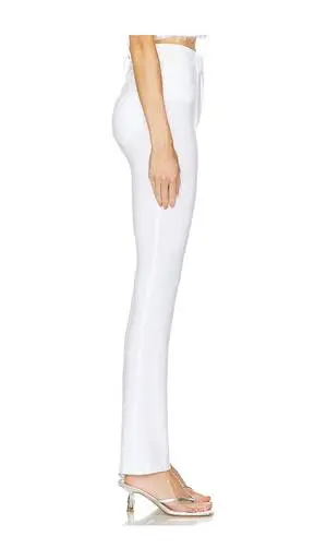 Norma Kamali High Waist Boot Leg Jean In White