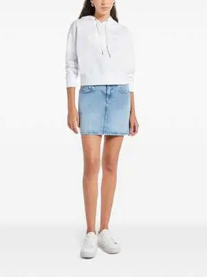 Michael Kors Empire Logo Organic-cotton Hoodie - White