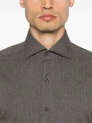 BARBA NAPOLI Herringbone-pattern Shirt