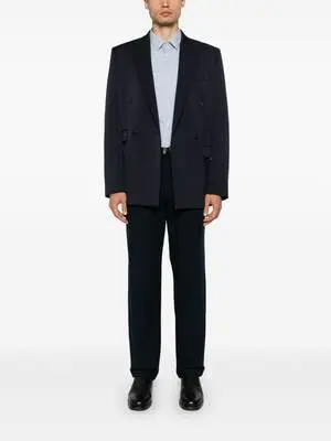 Emporio Armani Logo-plaque Trousers - Blue