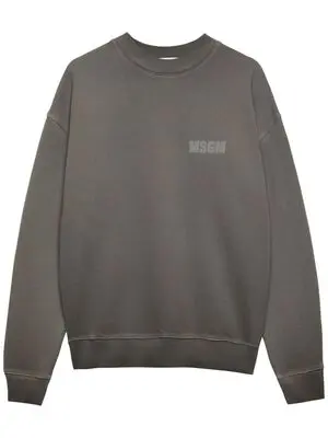 MSGM Logo-print Cotton Sweatshirt - Grey