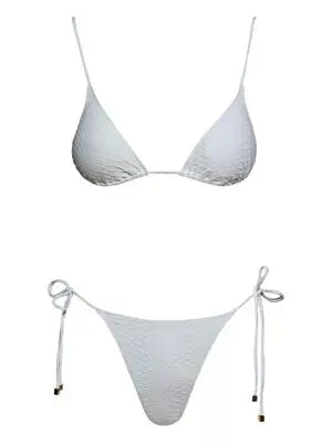 NOIRE SWIMWEAR Nikki Snakeskin-effect Bikini Set - White