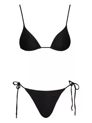 NOIRE SWIMWEAR Nikki Snakeskin-effect Bikini Set - Black
