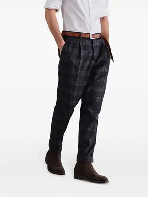 Brunello Cucinelli Check-pattern Trousers - Black