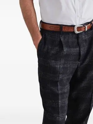 Brunello Cucinelli Check-pattern Trousers - Black