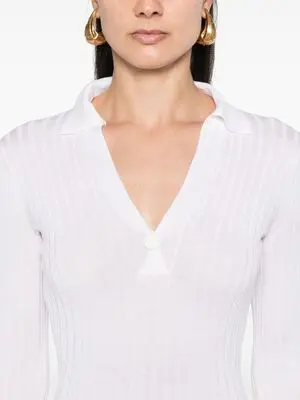 Vince Snap Polo Sweater - White