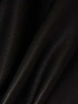 Rabanne Gathered Leather Midi Skirt - Black