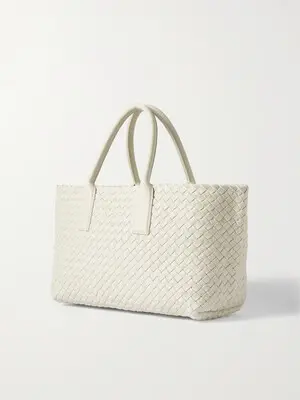 Bottega Veneta Cabat Intrecciato Leather Tote - White