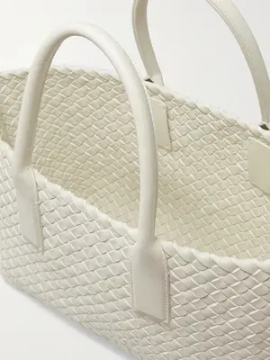 Bottega Veneta Cabat Intrecciato Leather Tote - White