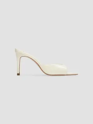 BLACK SUEDE STUDIO Brea 80mm Patent Leather Mules - Coconut