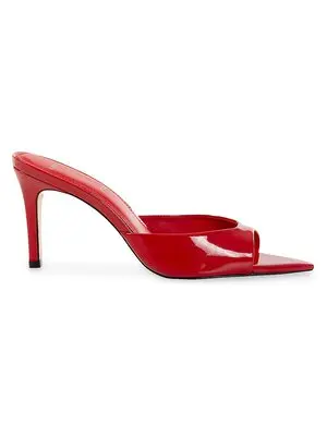 BLACK SUEDE STUDIO Women's Brea 80MM Mid Heel Mules - Racing Red  - Racing Red