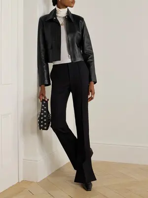 Nour Hammour Bleeker Cropped Leather Jacket