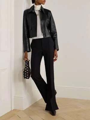 Nour Hammour Bleeker Cropped Leather Jacket