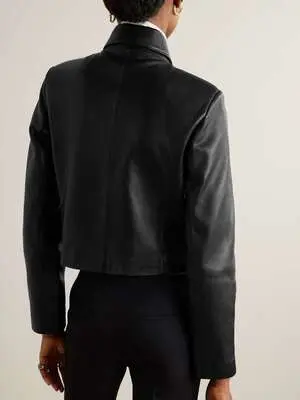 Nour Hammour Bleeker Cropped Leather Jacket