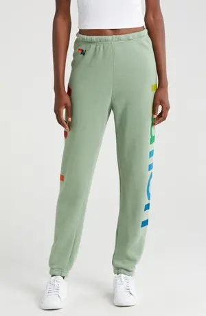 Aviator Nation Rainbow Logo Sweatpants - Sage