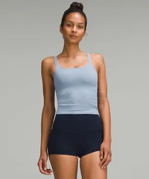Lululemon Ebb To Street Cropped Tank Blue Willow/blue Willow