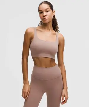 Lululemon Bend This Scoop And Square Bra - Ashen Rose