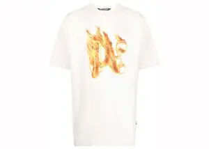 Palm Angels Burning Monogramprint T-shirt White/burnt Orange