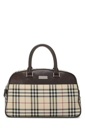 Burberry House Check Bowler Handbag - Brown