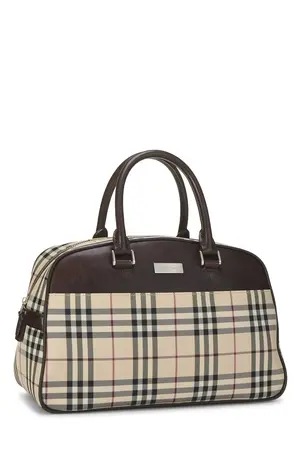 Burberry House Check Bowler Handbag - Brown