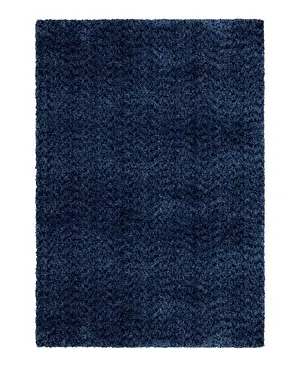 ORIAN Cotton Tail Solid Area Rug, 3'11 X 5'5 - Royal