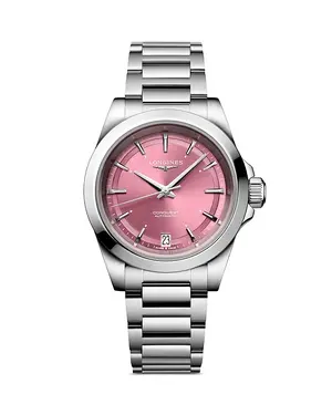 LONGINES Conquest 34mm Watch - Pink/silver